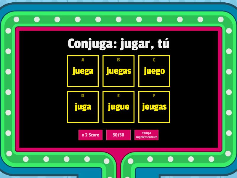 El presente de indicativo (Repaso 3°) - Gameshow quiz