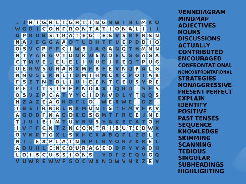 Functional skills Vocabuary - Wordsearch