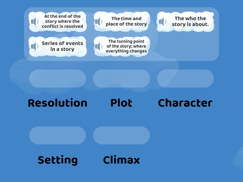 Elements of a Story Vocabulary - Match up