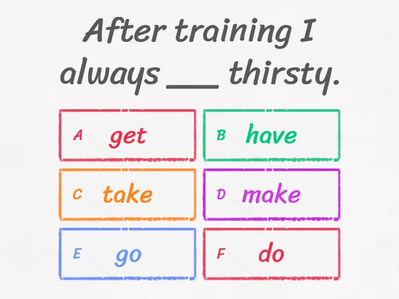 verb and noun pairs practice - Quiz