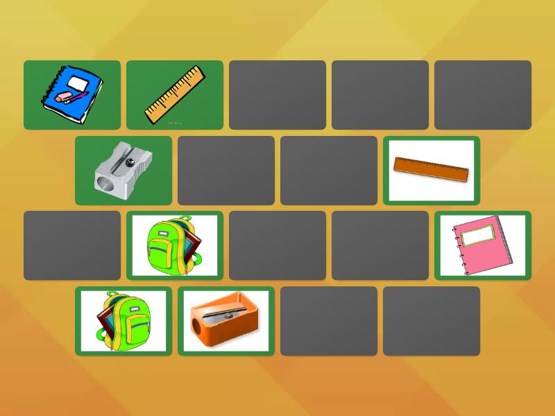 School Supplies- - Matching pairs