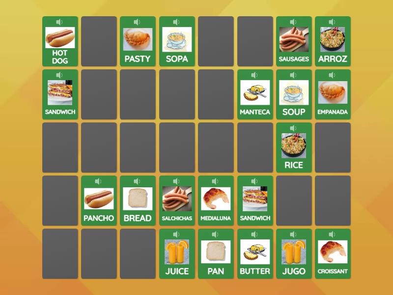 FOOD MEMORY GAME - Matching pairs