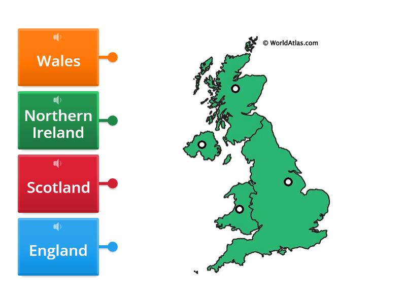 THE UK Label the map - Diagrama con etiquetas