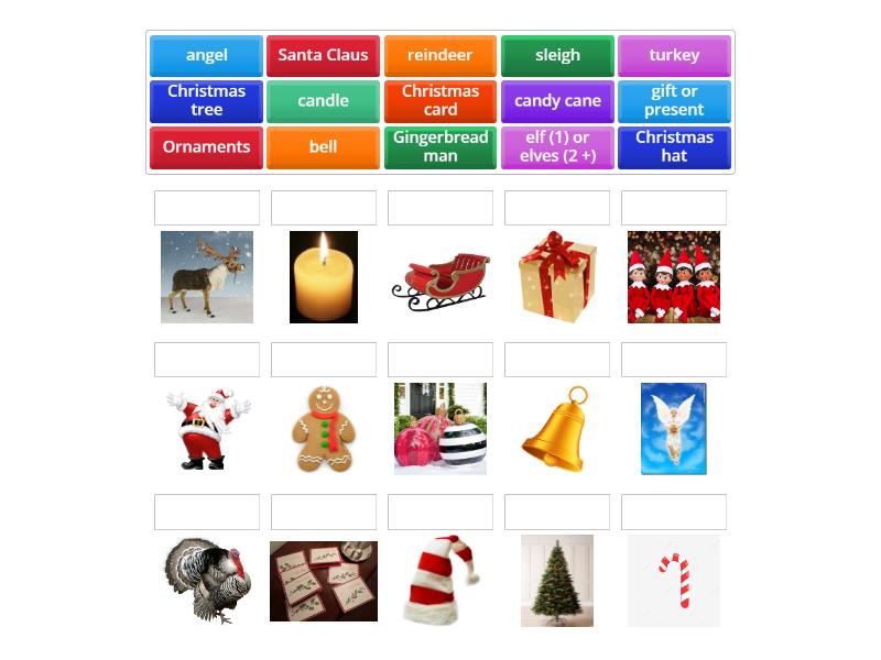 Christmas vocabulary - Match up