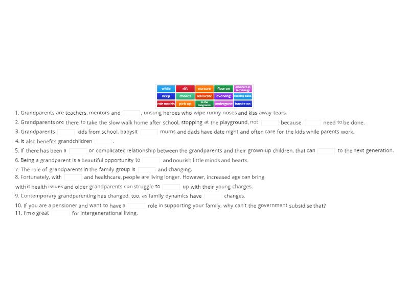 complete the gaps - Complete the sentence