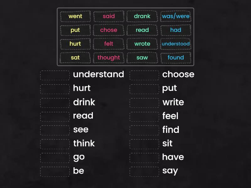 Simple Past: Irregular verbs (tabela 1) - Match up