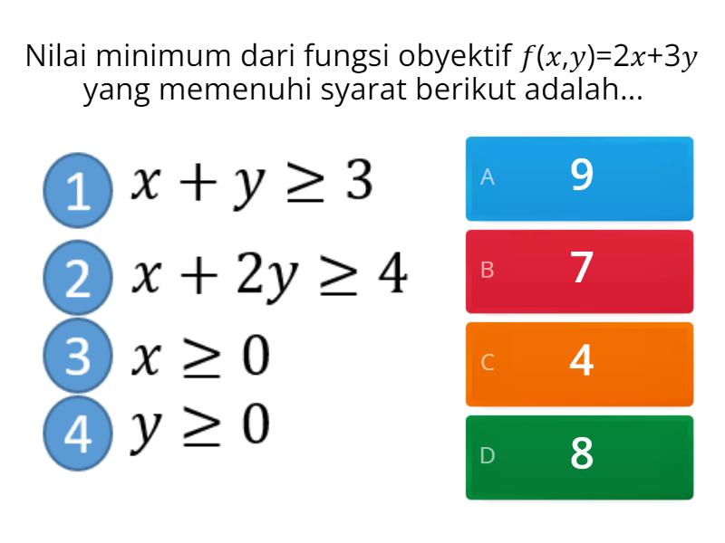 Kuis Program Linear - Quiz