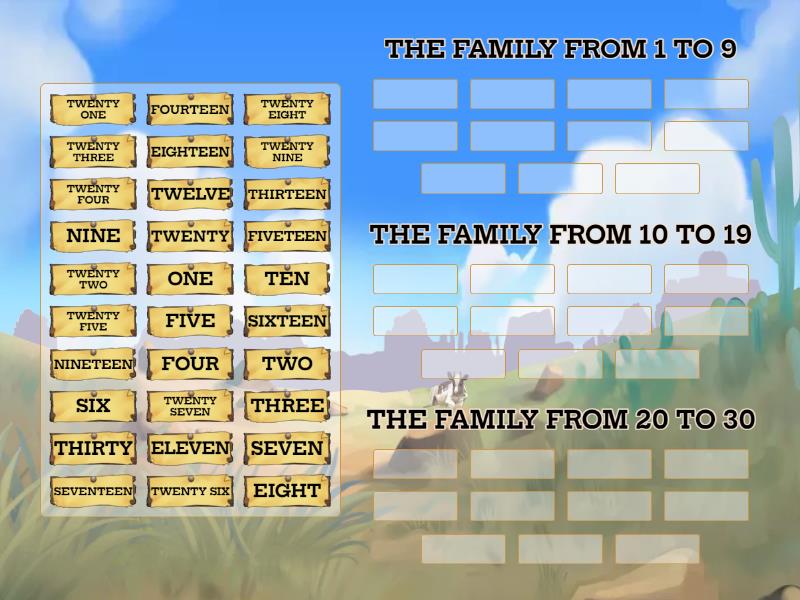 THE FAMILY OF NUMBERS(La familia de los números) - Group sort