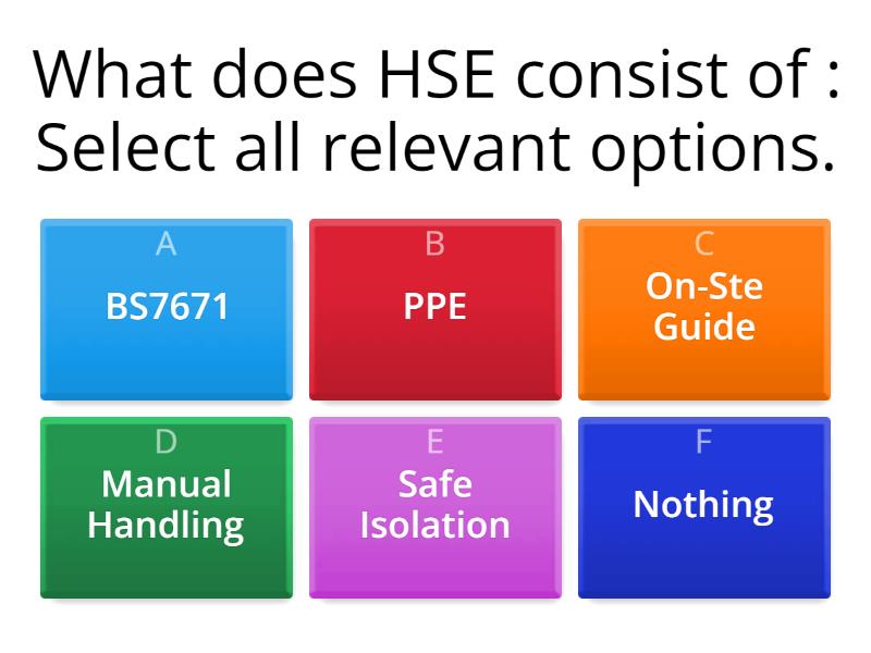 HSE Principles - Quiz