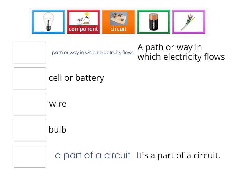 Match them up! Component and a Simple Circuit - Match up