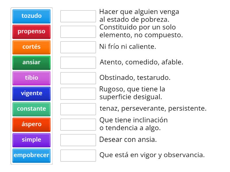 Encuentra el significado - Match up