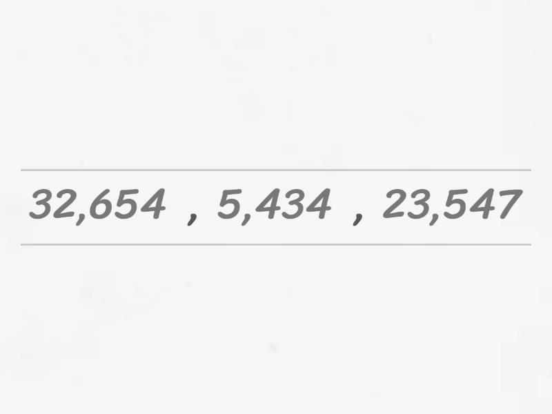 arrange the numbers ascendingly - Unjumble