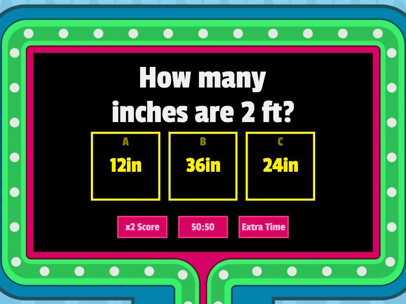 Converting inches to feet - Gameshow quiz
