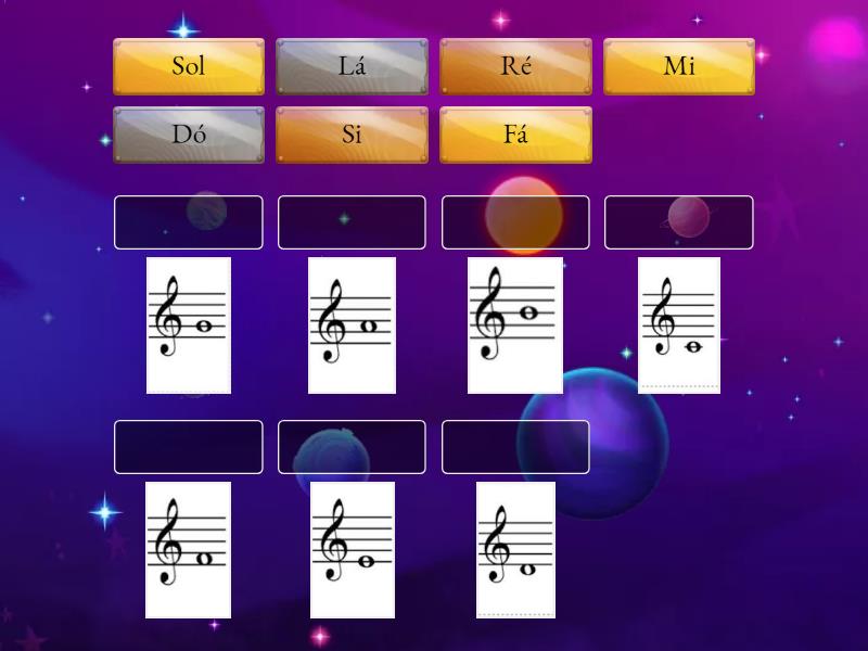 Identifique as notas na Clave de Sol - Match up