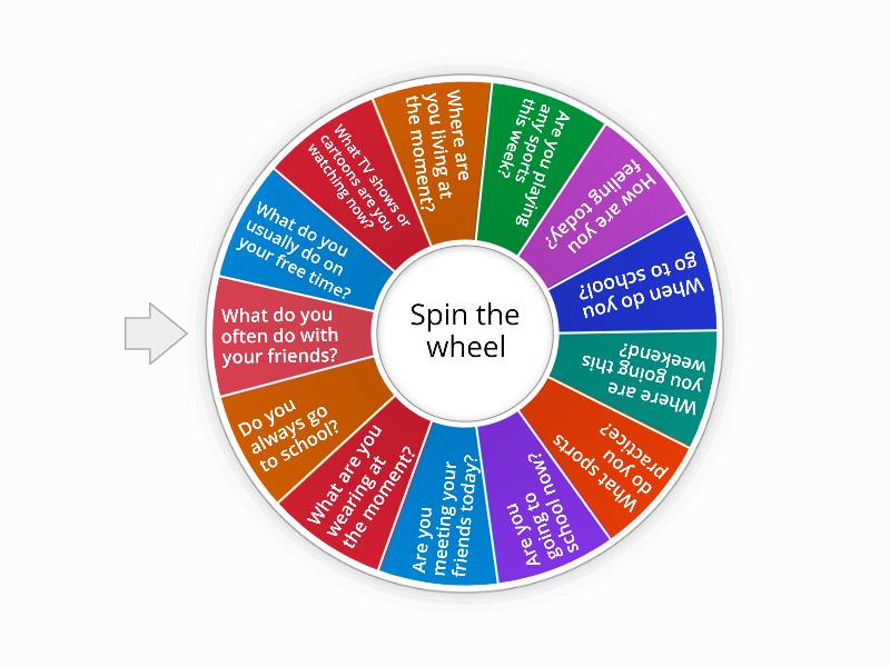 PRESENT SIMPLE VS PRESENT PROGRESSIVE - Spin the wheel