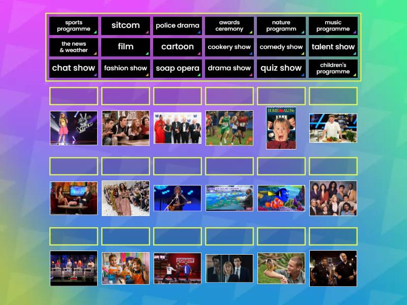 TV program Vocabulary - Match up