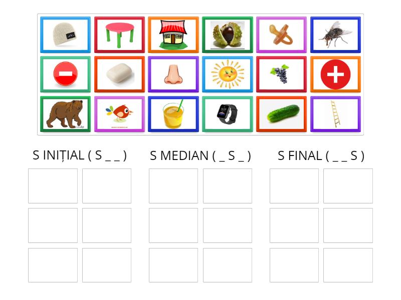 SUNETUL S ÎN CUVINTE - Group sort