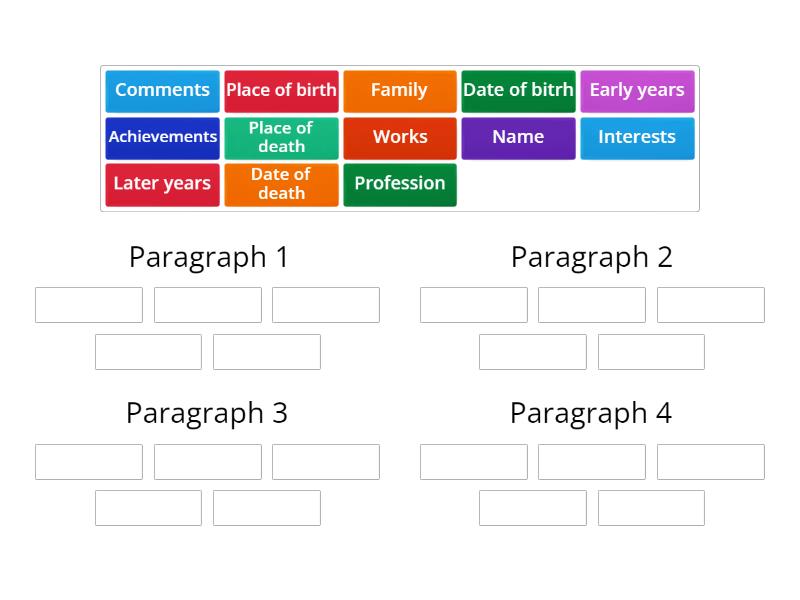 Biography Structure 5 - Group sort