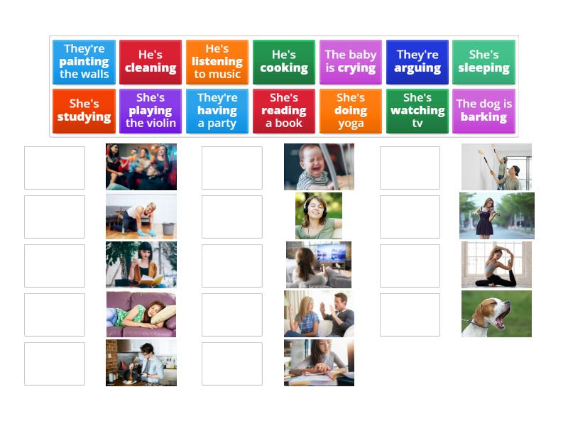 More verbs in the present continuous - Match up