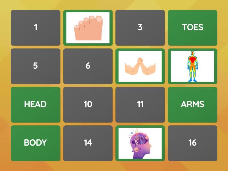 MEMORY GAME: PARTS OF THE BODY - Parejas