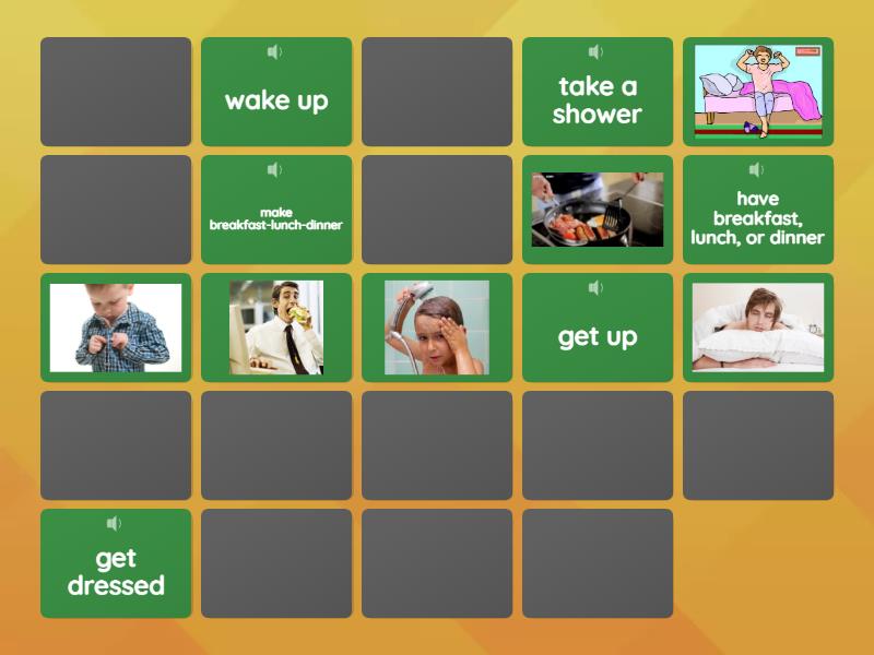 Game daily routine verbs - Parejas