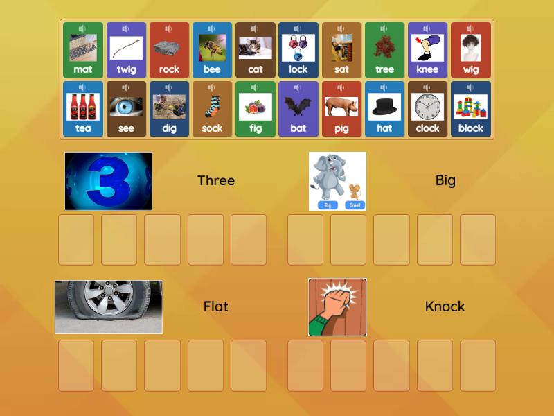 Rhyming Words - Group sort