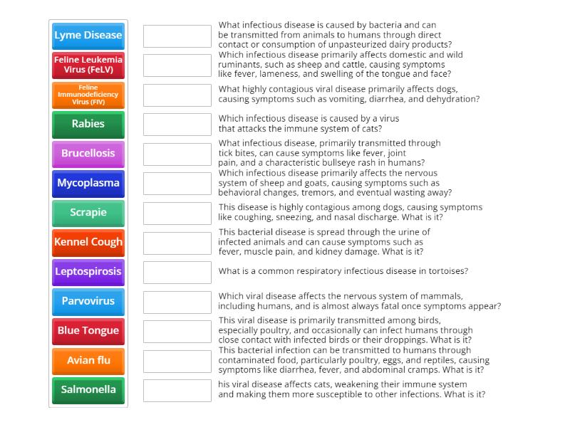Infectious diseases - Match up