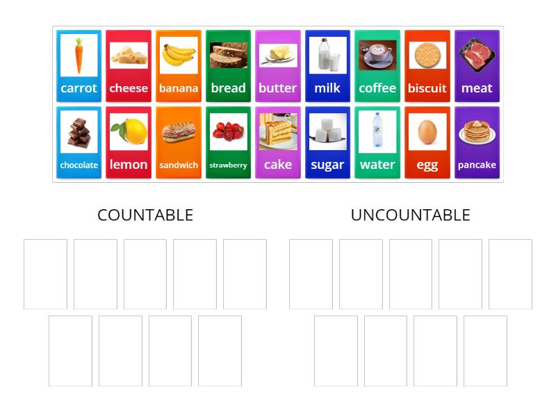Go getter 2, Unit 2.2. Countable and uncountable - Group sort