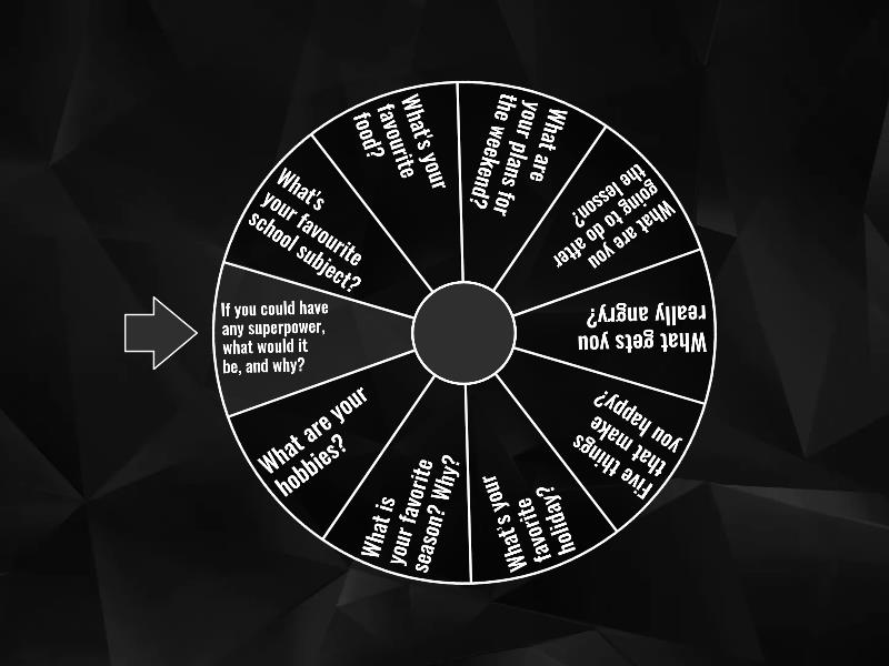 warm up questions teens - Spin the wheel