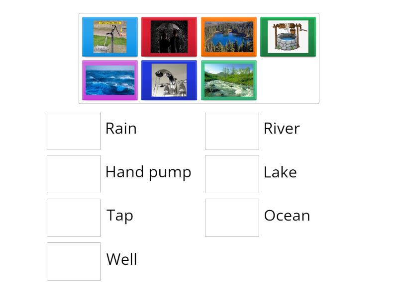 Sources of water - Match up