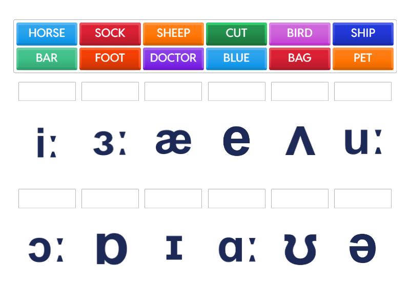Matching the Phonetic vowel with the correct word - Match up