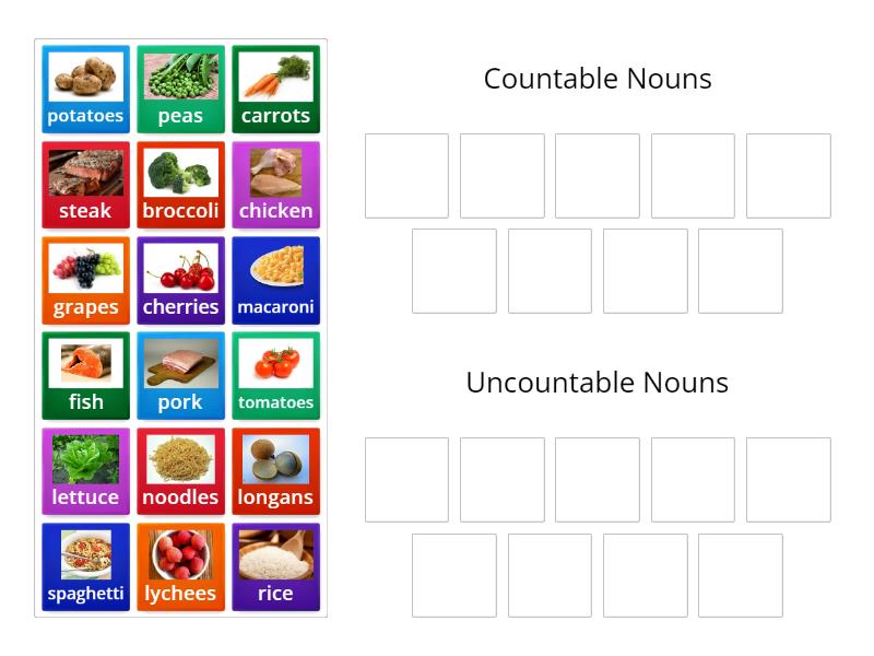 4B Ch.3 Countable and uncountable nouns - Group sort