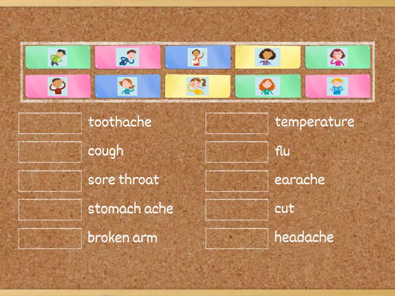 Academy stars 4, unit 5, illnesses - Match up