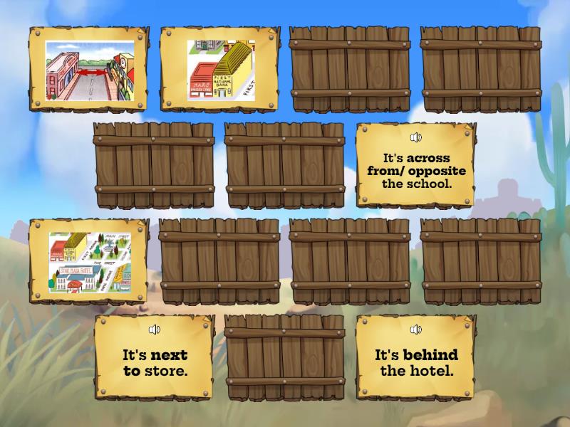 Location (prepositions of place) - Matching pairs