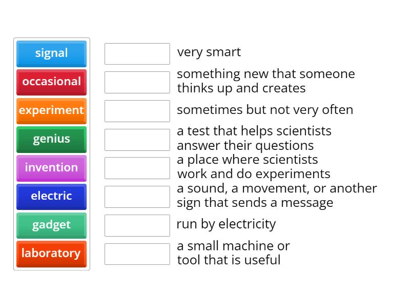 Thomas Edison vocabulary practice - Match up