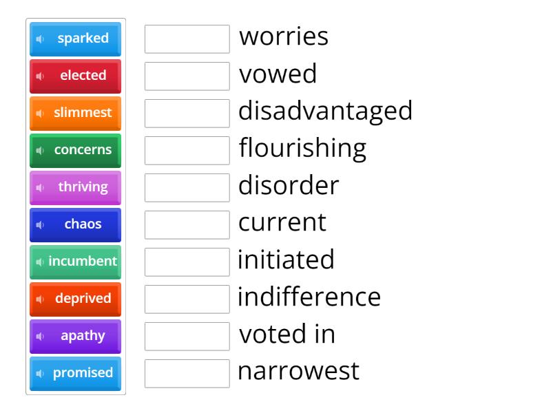 synonyms matching - Match up