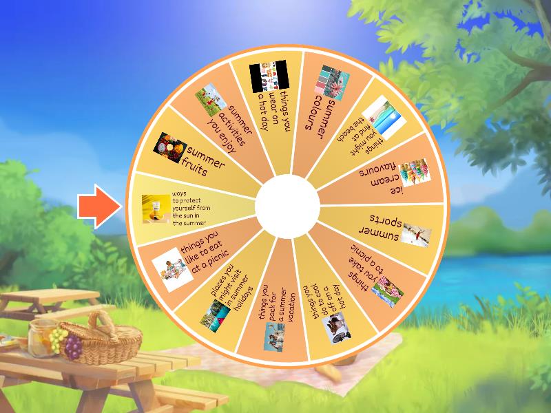 Name 3 (summer) - Spin the wheel