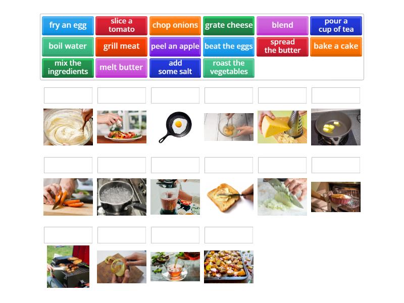 Cooking verbs - Une las parejas