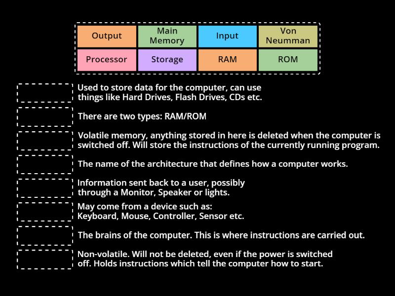 Intro to Computing - Match up