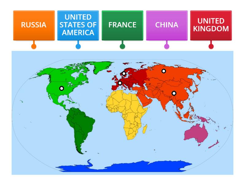 UNITED NATIONS -PERMANENT MEMBERS - Labelled diagram