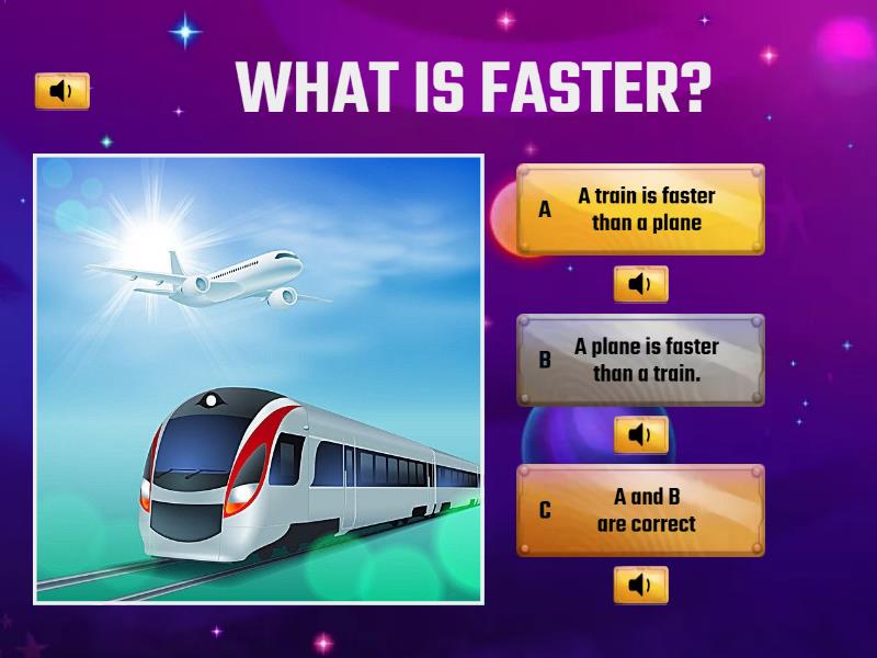COMPARING MEANS OF TRANSPORT - Quiz