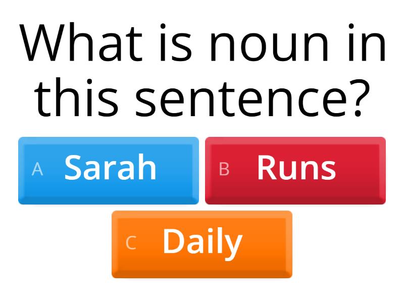 Sarah runs slowly . she runs daily . she runs slowly. - Quiz