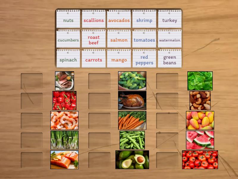 Lesson 8 | 1 More food items - Match up