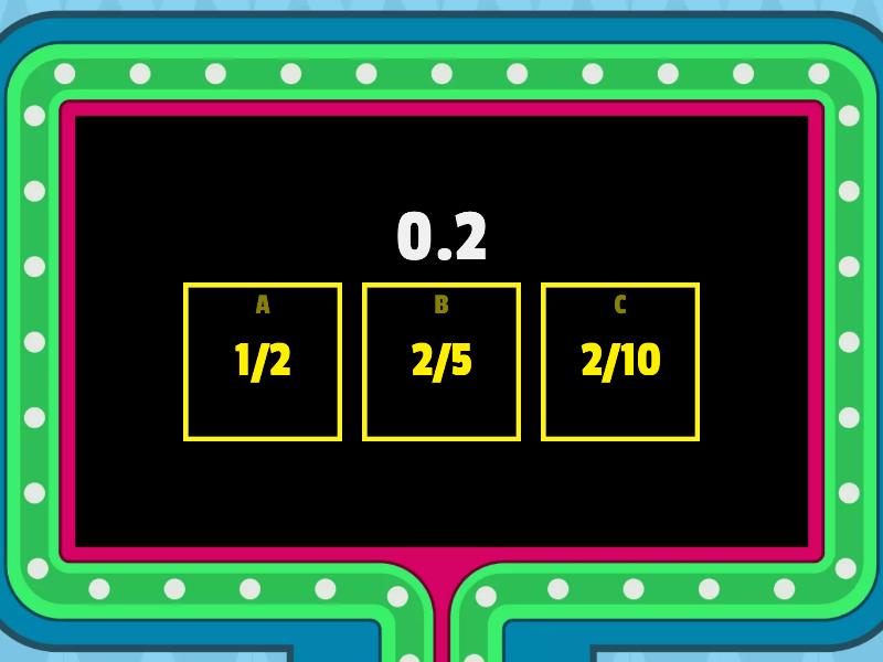 Decimal/Fraction Game - Gameshow quiz