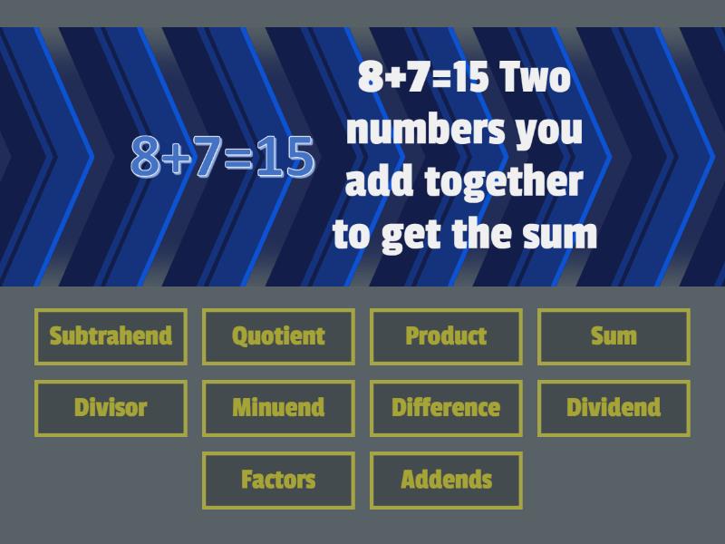 Math Vocabulary - Find the match
