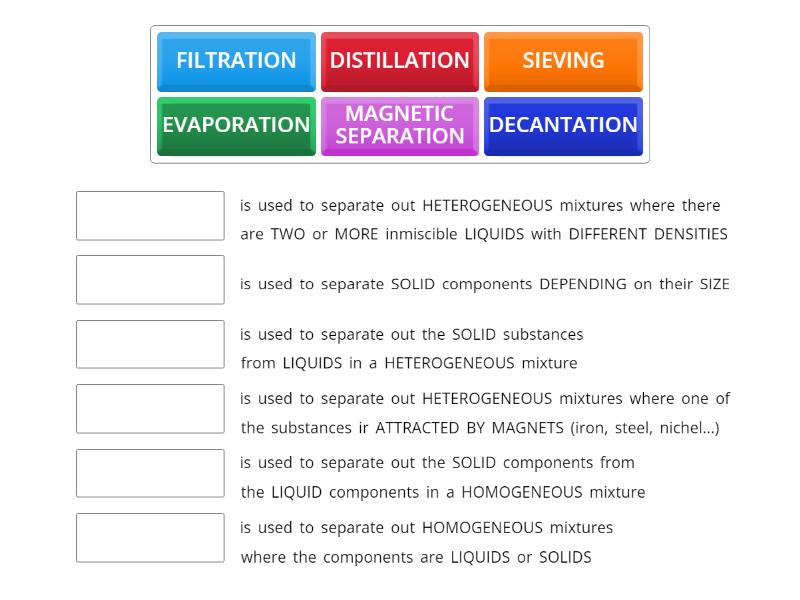 1. SEPARATION METHODS - Match up