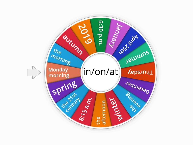 Prepositions of time OW2 - Spin the wheel