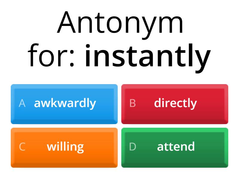 Antonyms for English Words - Quiz