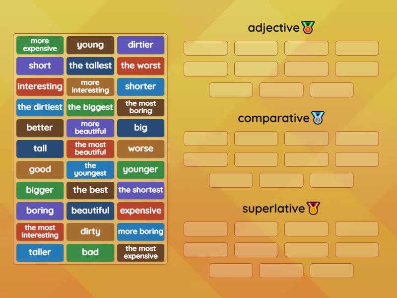 Go Getter 3 U 2.2 comparatives and superlatives - Group sort