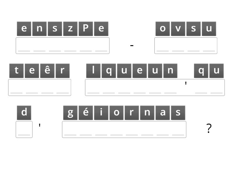 Interrogation avec inversion - Anagrama